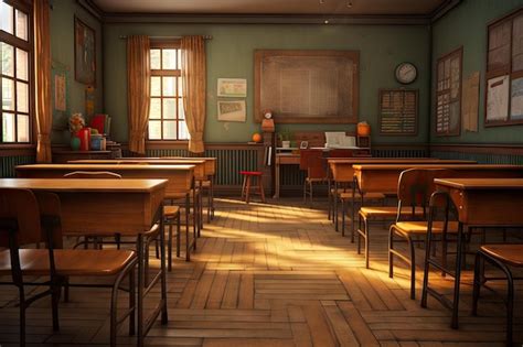 Premium Ai Image Empty Classroom