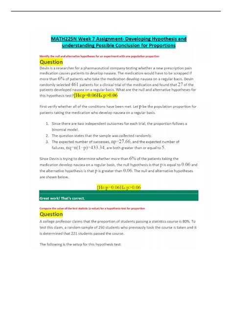 Math225 Week 7 Assignment 8 Qa Math225n Week 7 Assignment