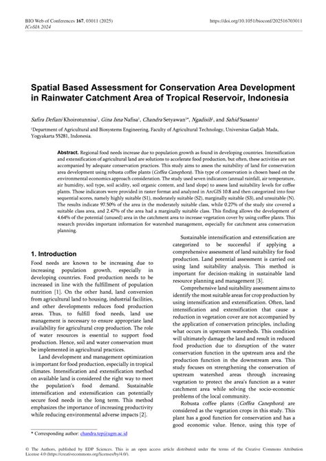 Pdf Spatial Based Assessment For Conservation Area Development In