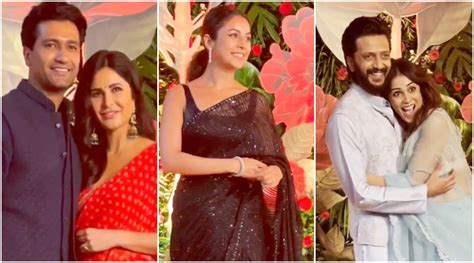 Katrina Kaif Vicky Kaushal Make Stunning Entry Shehnaaz Gill Rocks Sleek Black Saree At Ramesh