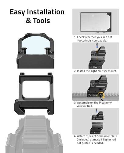 Cvlife Red Dot Riser For Rmrrmsrmsc Footprint Cut For Picatinny Rail
