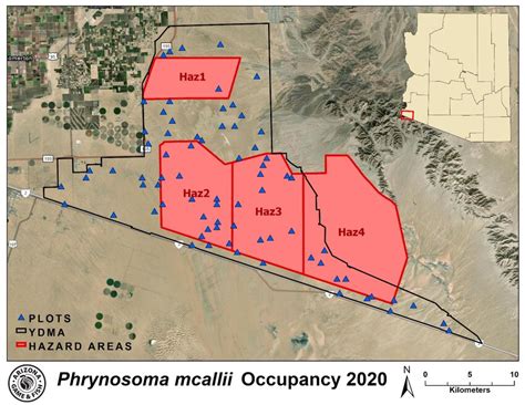 Map Of Phrynosoma Mcallii Occupancy Survey Plot Locations Within The