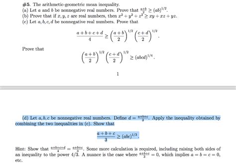 Solved Let A B C Be Nonnegative Real Numbers Define D Chegg