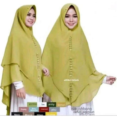 Khimar SYAR'I 2 layer jumbo/instant hijab SWAROVSKI AISYABANA Cerruty ...
