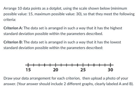 Solved Arrange 10 Data Points As A Dotplot Using The Scale