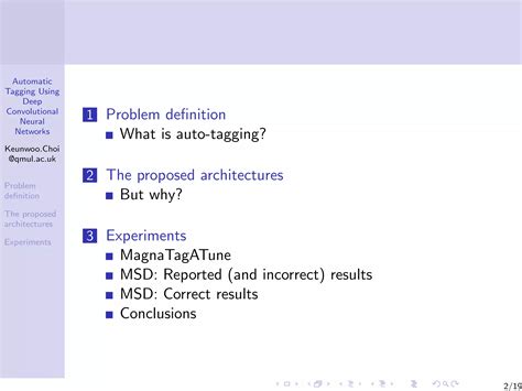 Automatic Tagging Using Deep Convolutional Neural Networks Ismir 2016 Ppt