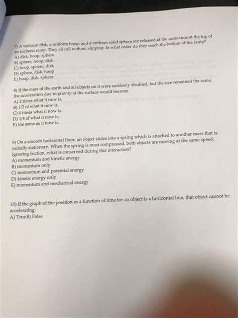 Solved A Uniform Disk A Uniform Hoop And A Uniform Solid Chegg Com