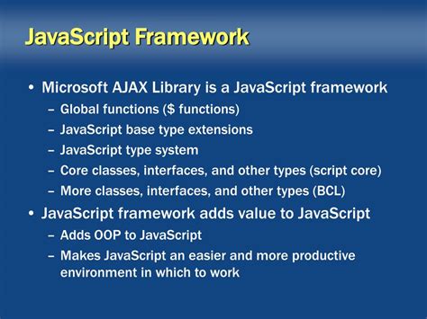 PPT The Microsoft AJAX Library PowerPoint Presentation Free Download ID