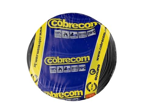 Cabo Flex Vel V Mm Preto Rolo M Cobrecom Ases Distribuidora