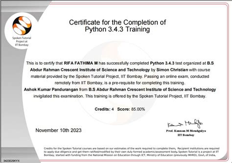 Completed Python 343 Training With Iit Bombay Rifa Fathima Posted On The Topic Linkedin