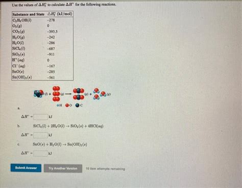 solved use the values of ah to calculate ahⓇ for the