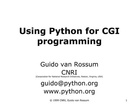 Ppt Using Python For Cgi Programming Powerpoint Presentation Free