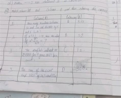 Match Column A And Column B And Then Choose StudyX