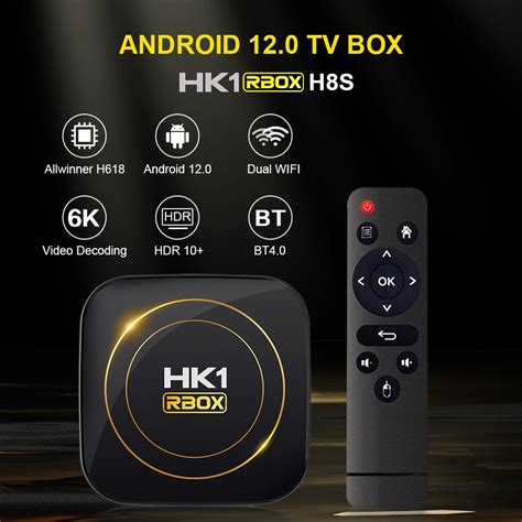 hk1 rbox h8s 4k ultra hd android 12 0 smart tv box with remote control