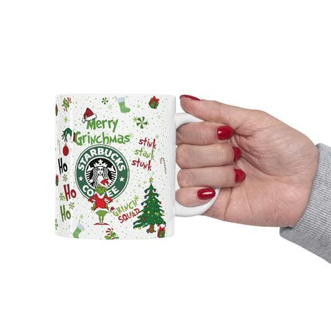 Grinch Coffee Mug Grinch Inspired Grinch Squad Mug Holiday Etsy