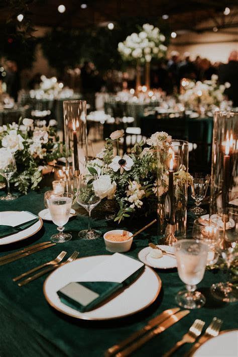 Katie And Ben Emerald White And Black Winter Wedding Flowers In