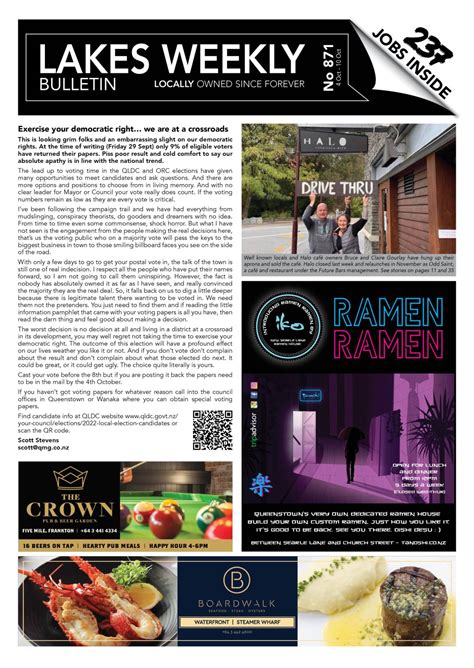 Issue 871 Lakes Weekly Bulletin