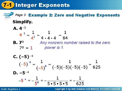 7 1 Integer Exponents Lesson Objectives I Will