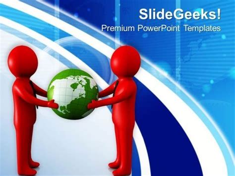 D Men Holding Globe PowerPoint Templates Ppt Backgrounds For Slides