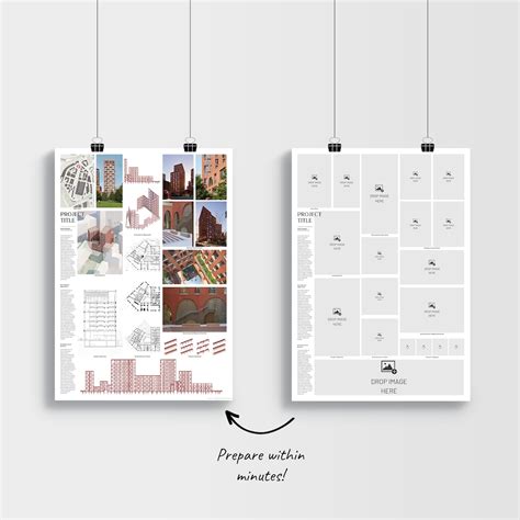 Architecture Presentation Board Template Canva A1 Presentation Board Layout Template Etsy