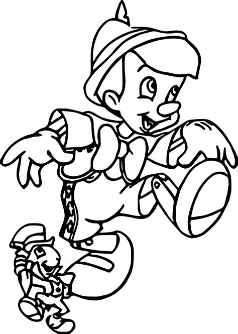 pinocchio and jiminy jimp 2 coloring page