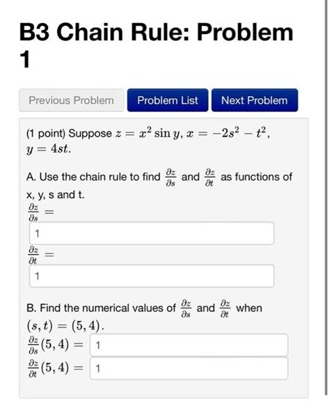 Solved B Chain Rule Problem Point Suppose Chegg