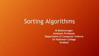 Sorting Algorithms In Data Structure PPT