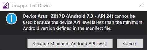 Android Visual Studio Unsupported Devices Stack Overflow
