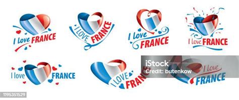 프랑스의 국기와 비문 나는 프랑스를 사랑해요 벡터 일러스트레이션 국기에 대한 스톡 벡터 아트 및 기타 이미지 국기 기