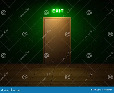 Room With Exit Sign Stock Vector Illustration Of Electric 97178512