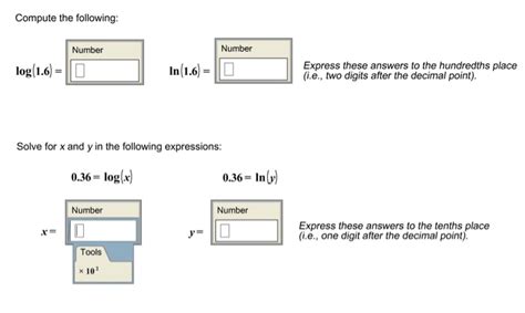 solved compute the following log 1 6 number