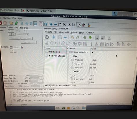 Rough Material Not Showing LinuxCNC