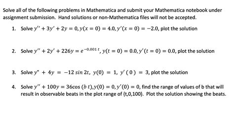 Solved Solve All Of The Following Problems In Mathematica