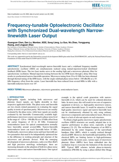 Pdf Frequency Tunable Optoelectronic Oscillator With Synchronized