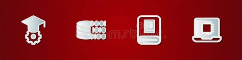 Set Graduation Cap Binary Code Artificial Intelligence Ai And