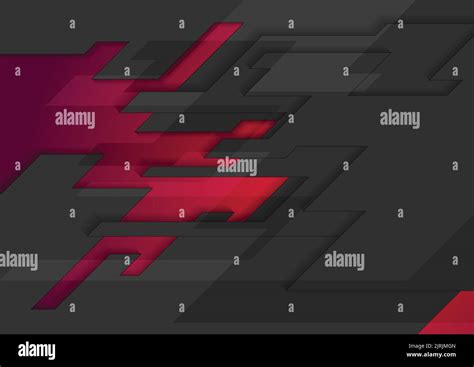 Red And Black Geometric Abstract Technology Background Vector Corporate Design Stock Vector
