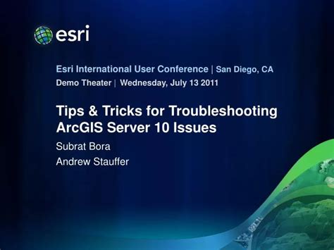 Ppt Tips And Tricks For Troubleshooting Arcgis Server 10 Issues