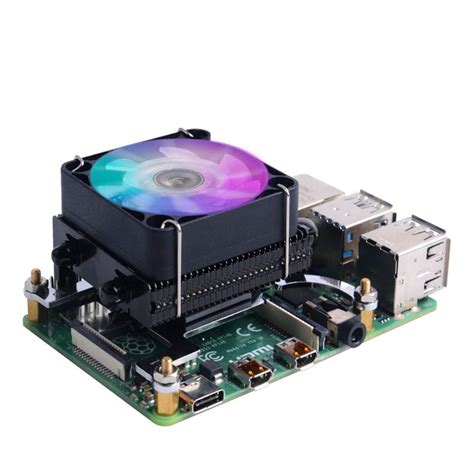Geeekpi Raspberry Pi 4 Fan Raspberry Pi Low Profile Ice Tower Cpu Cooler With Rgb Cooling Fan