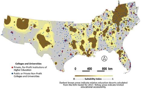 Education Deserts Results From The Eov 2017 Model Overlaid With Download Scientific Diagram