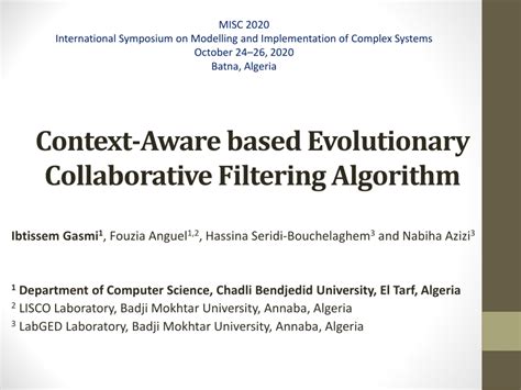 Pdf Context Aware Based Evolutionary Collaborative Filtering Algorithm