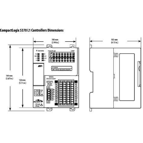 Allen Bradley Compactlogix 1769 5370 L1 Processor 16di 16do 512kb
