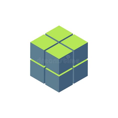 Colorful 3d Isometric Cube Geometric Shape Puzzle Built Modern Design Template Stock Vector
