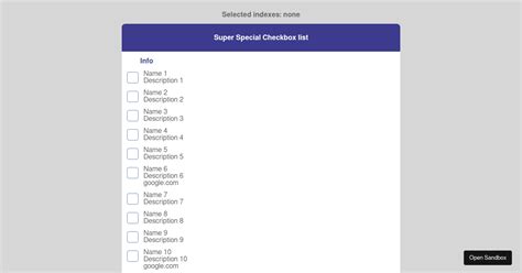 checkbox list codesandbox