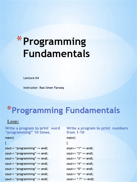 Programming Fundamentals Lec 04 Pdf