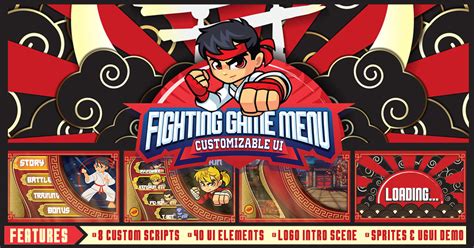 fighting game menu gui gui tools unity asset store