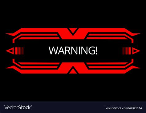 Hud Danger Alert Attention Red Interface Vector Image