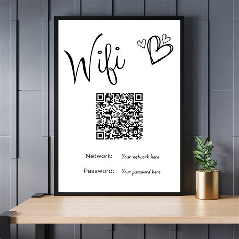 Wifi QR Code Sign Printable Wifi Sign Wifi Password Sign Editable Custom Business Wifi Sign