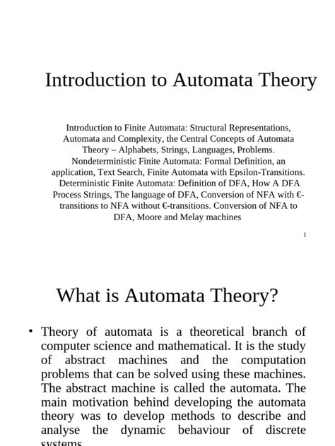 Unit 1 Finiteautomata Pdf Automata Theory Computational Complexity Theory