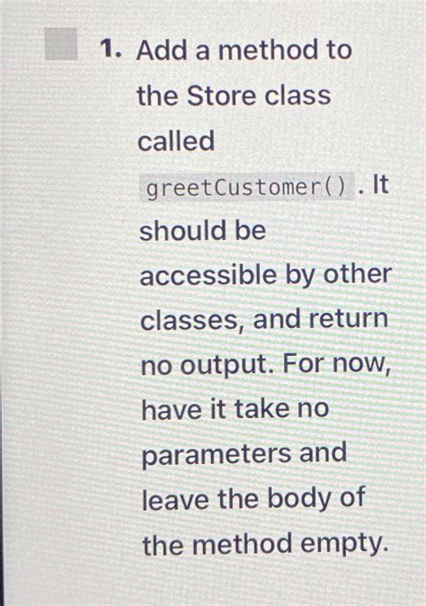 Solved Add a method to the Store class called | Chegg.com