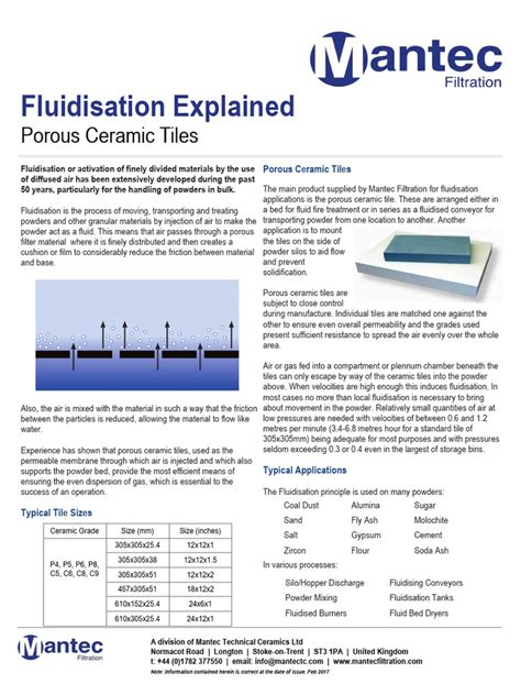 Mf Fluidisation Explained V0 Pdf Fluidization Ceramics